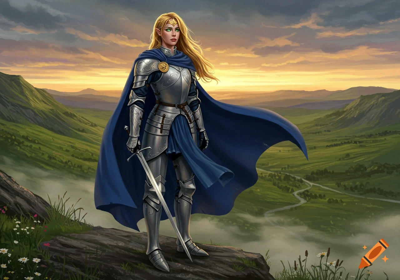 Anime-style character Ruby Rose in ancient Roman legionary armor stands ...