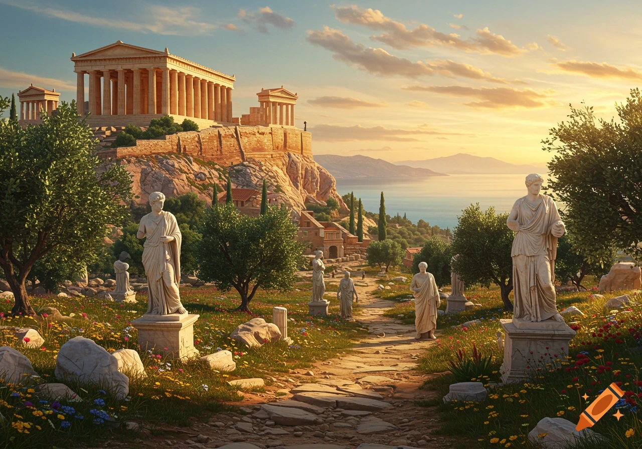 Photorealistic image of a Hercules statue holding a club, arm raised ...