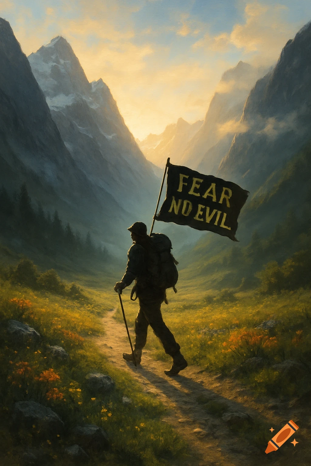 Two cheerful people tandem paragliding under a colorful parachute ...