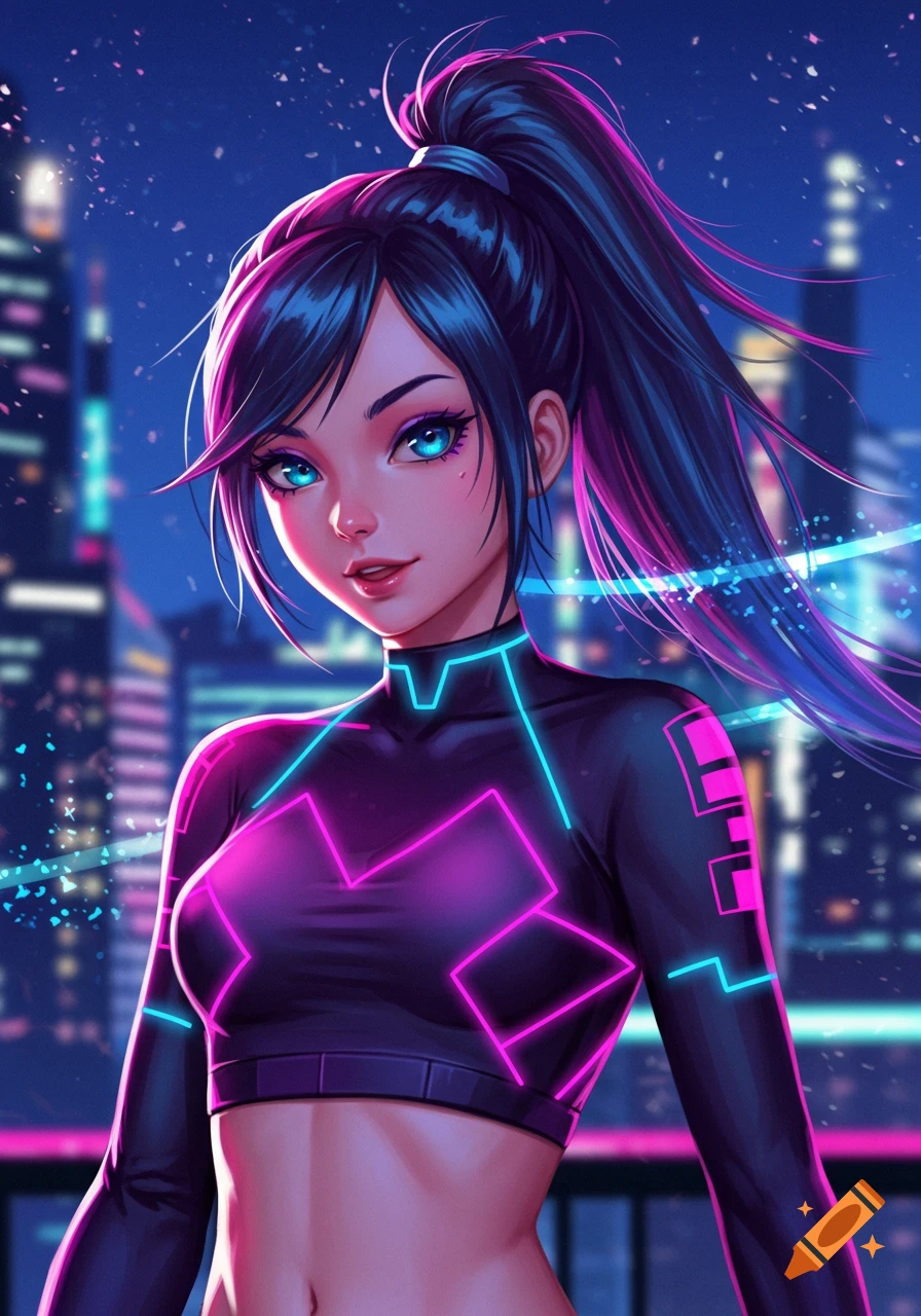 Cyberpunk+cast+anime created on Craiyon