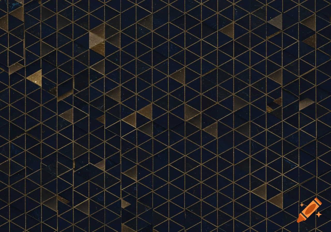 A seamless geometric pattern of interlocking triangles and rounded ...