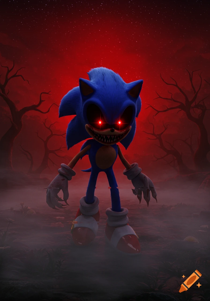 A red and blue hedgehog-like character with glowing purple arm and leg ...