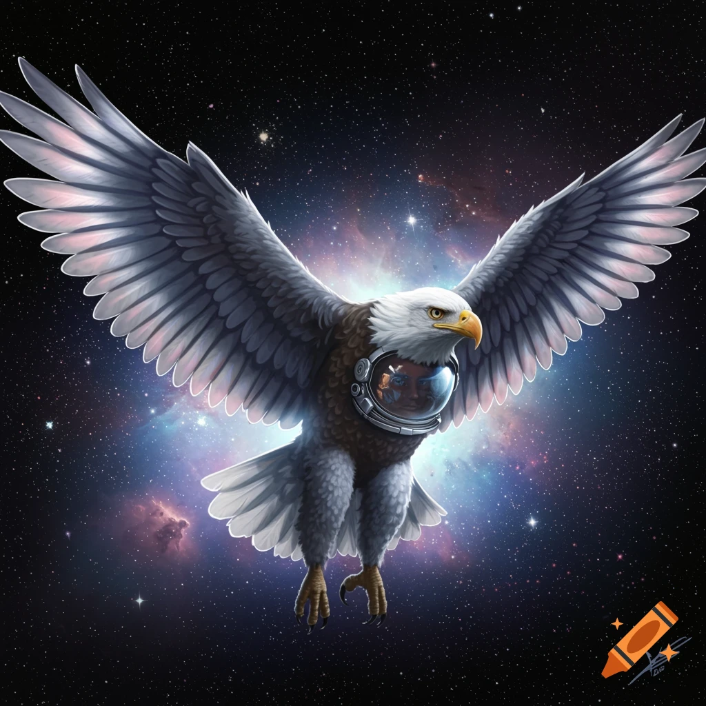 A vibrant teal rhino charges through a snowy alien landscape with ...