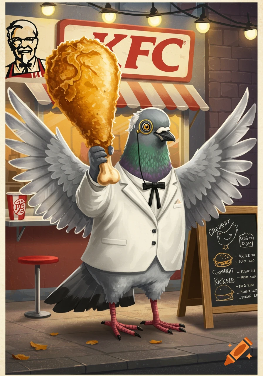 An illustration of a Black man eating watermelon and fried chicken ...