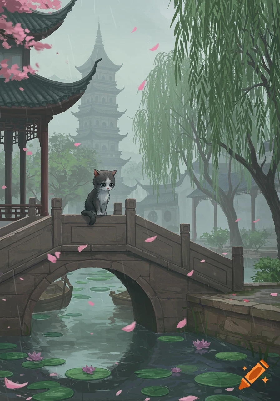 An anthropomorphic anime catfish in a green kimono holding a pink ...