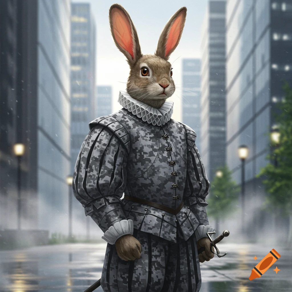 Urban tabletop RPG character with a maned wolf/cat hybrid form in ...