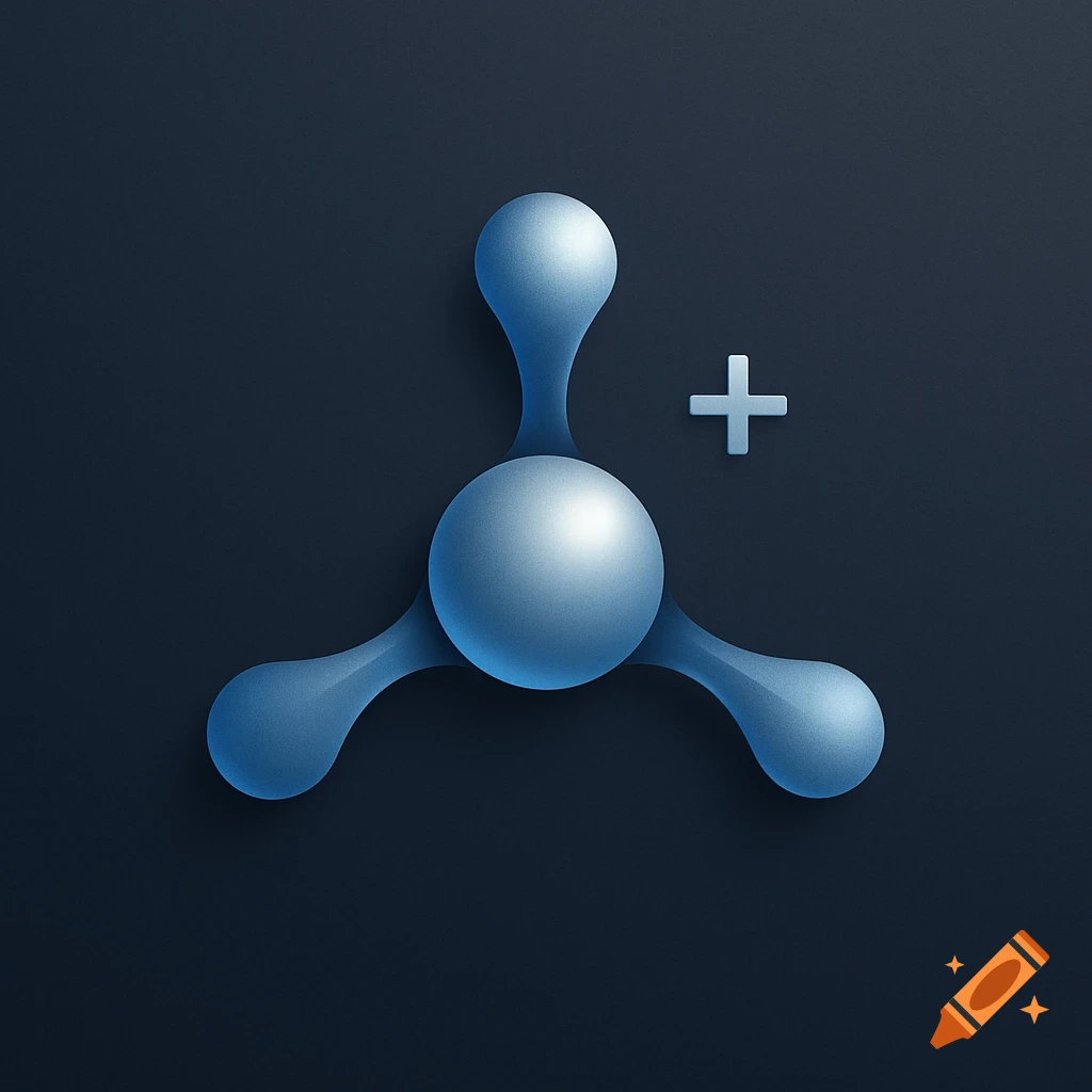 A stylized app logo for a graphing calculator, featuring a blue glowing ...