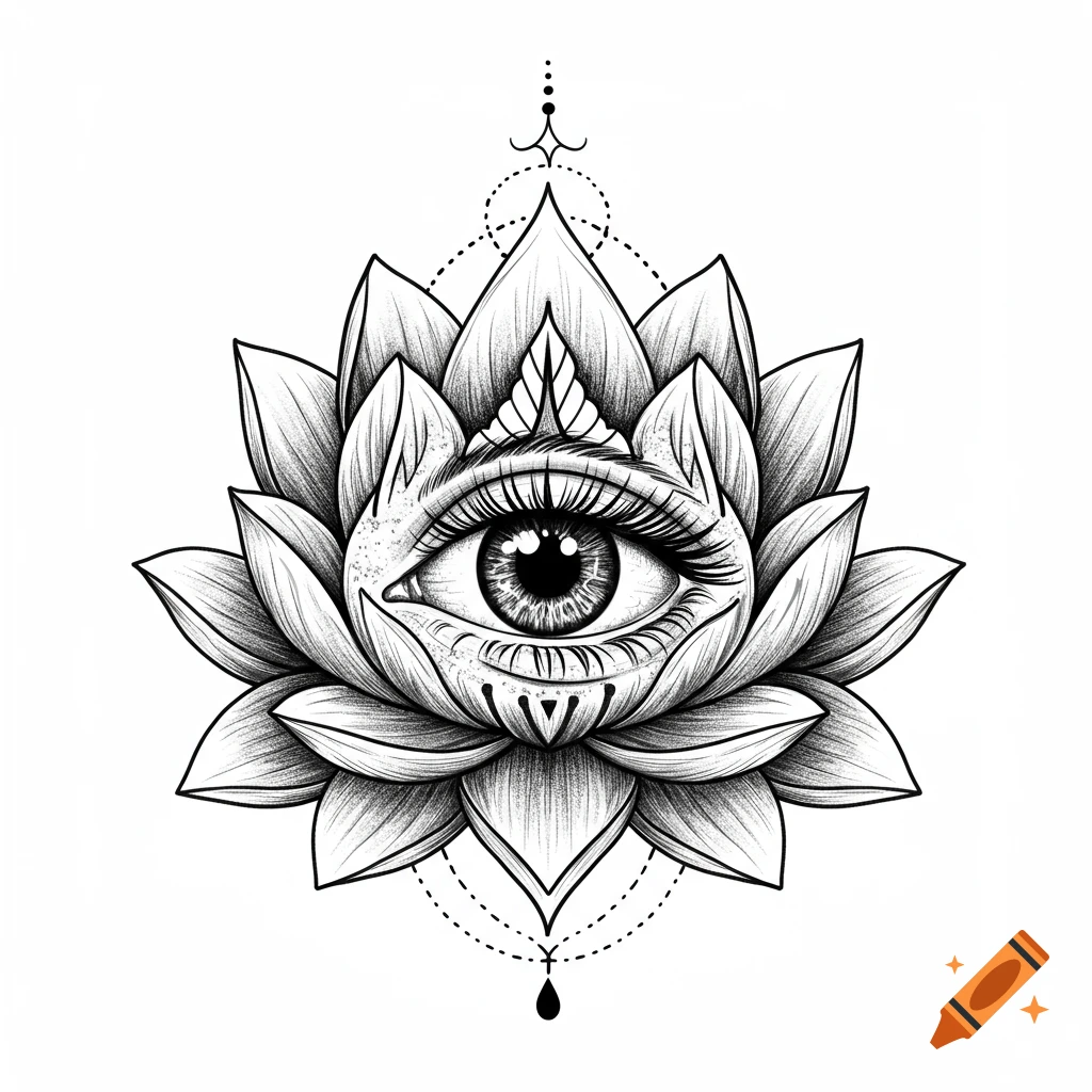 Detailed black and white sketch of a fox with an ornate manta ray ...