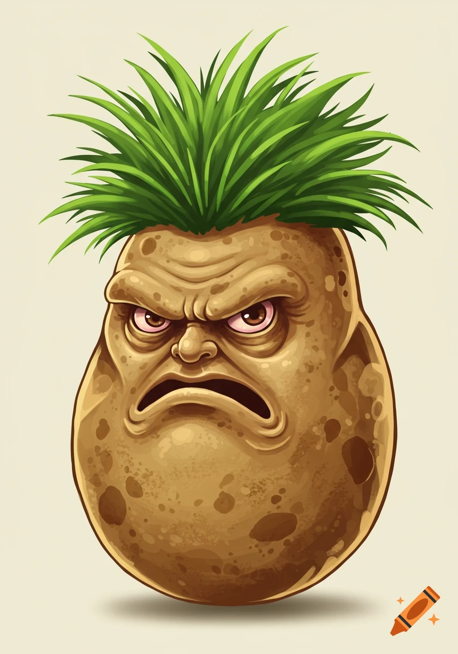 A Mr. Potato Head figure with blonde hair and a golden crown ...