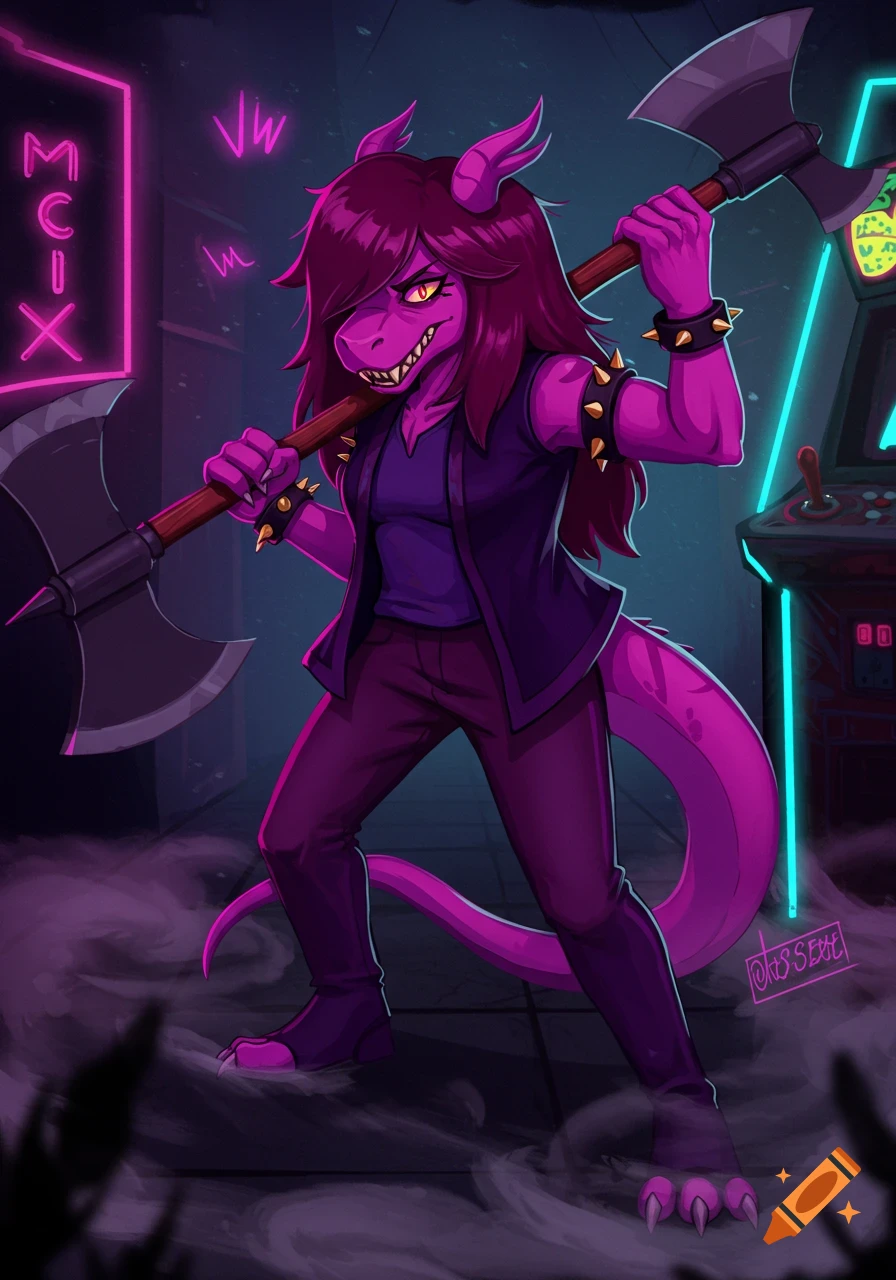 Alphys+sprite+colored created on Craiyon