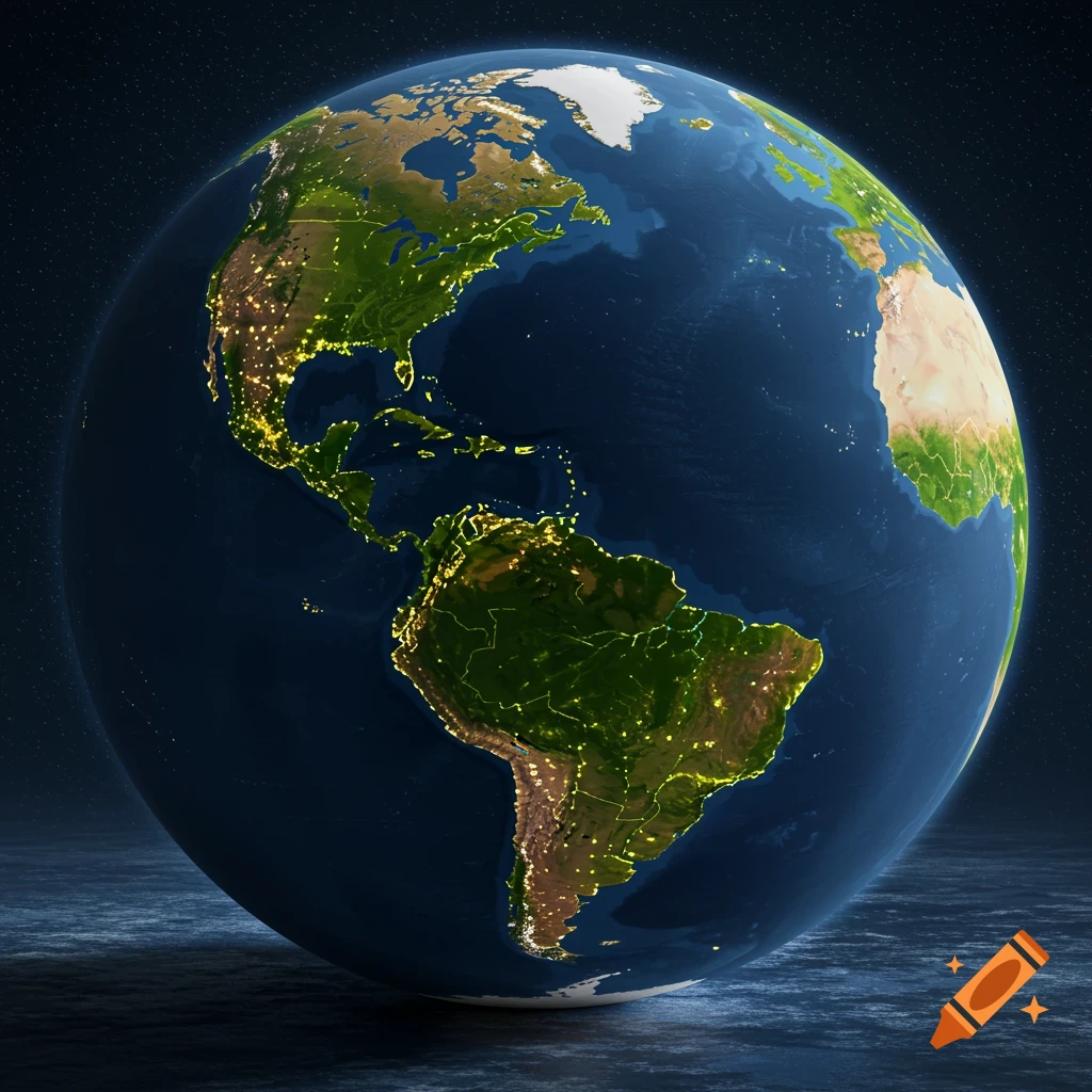 A flat vector style world map with Africa in bright colors and Eurasia ...