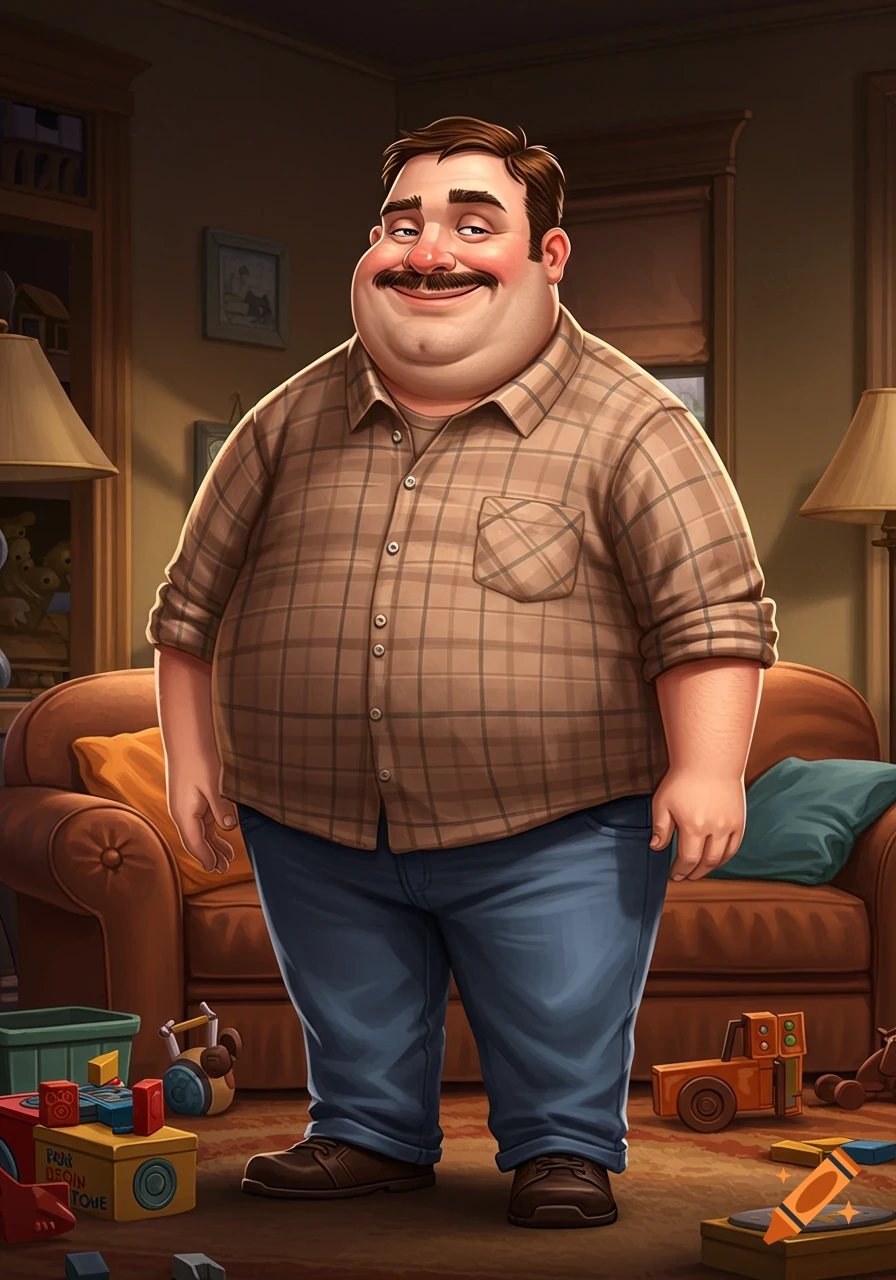 A friendly 3D cartoon man with grey hair and freckles smiles, wearing a ...