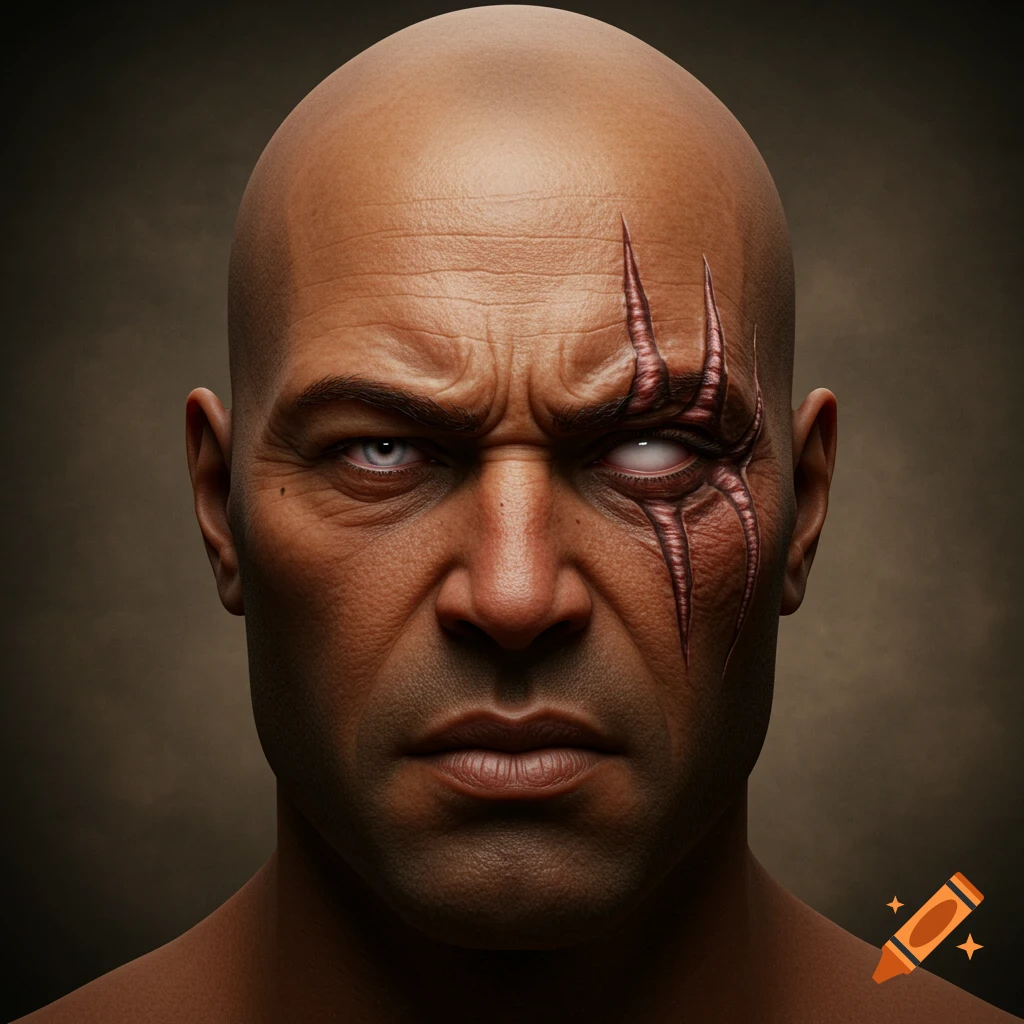 Close-up, photorealistic view of a male torso, showing chest, shoulders ...