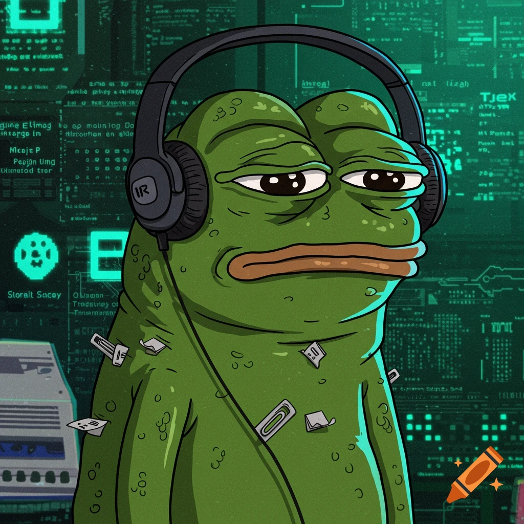 A stylized pink humanoid figure wrapped in yellow and black caution ...