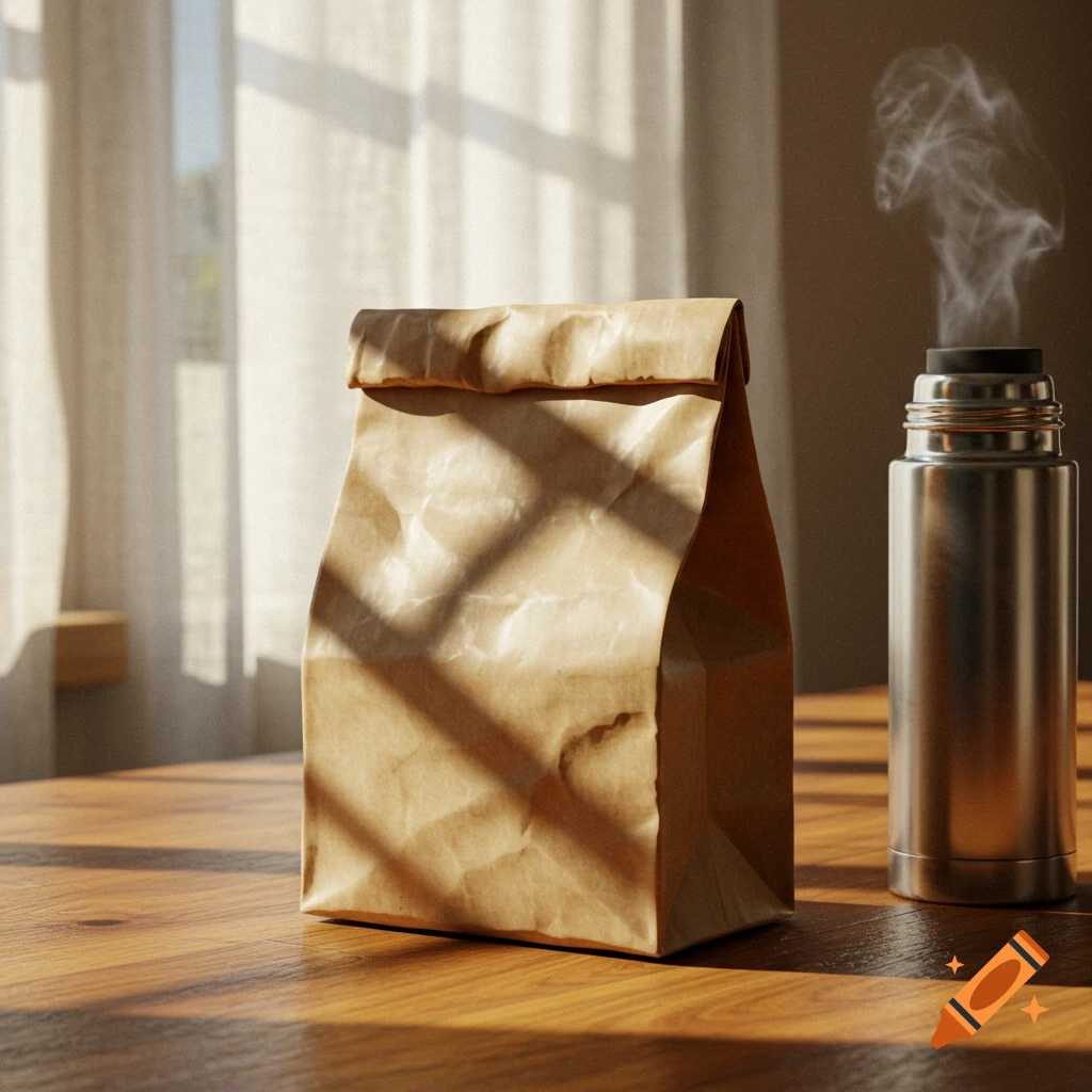 A deep red lipstick kiss mark on a crumpled paper napkin on a glass ...