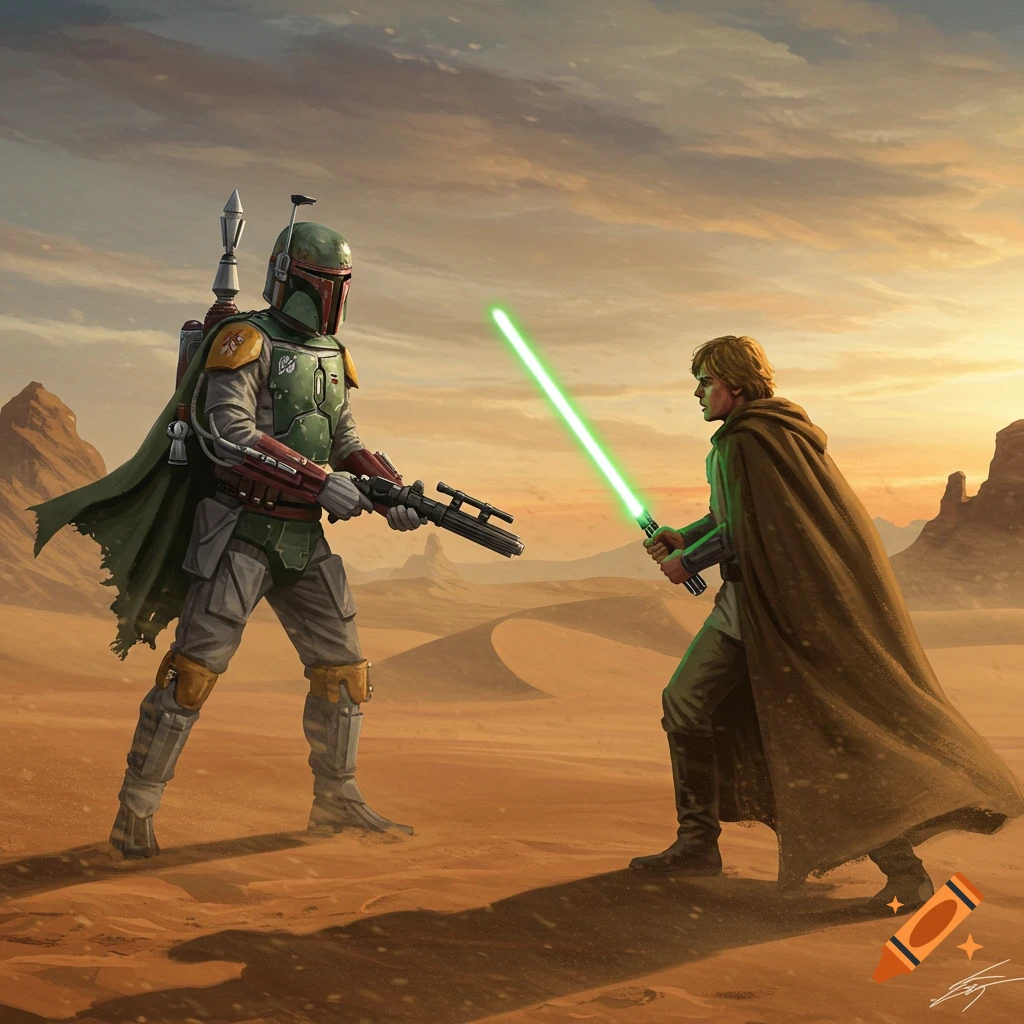 Gengar with a purple lightsaber dueling an evil C-3PO with a red ...