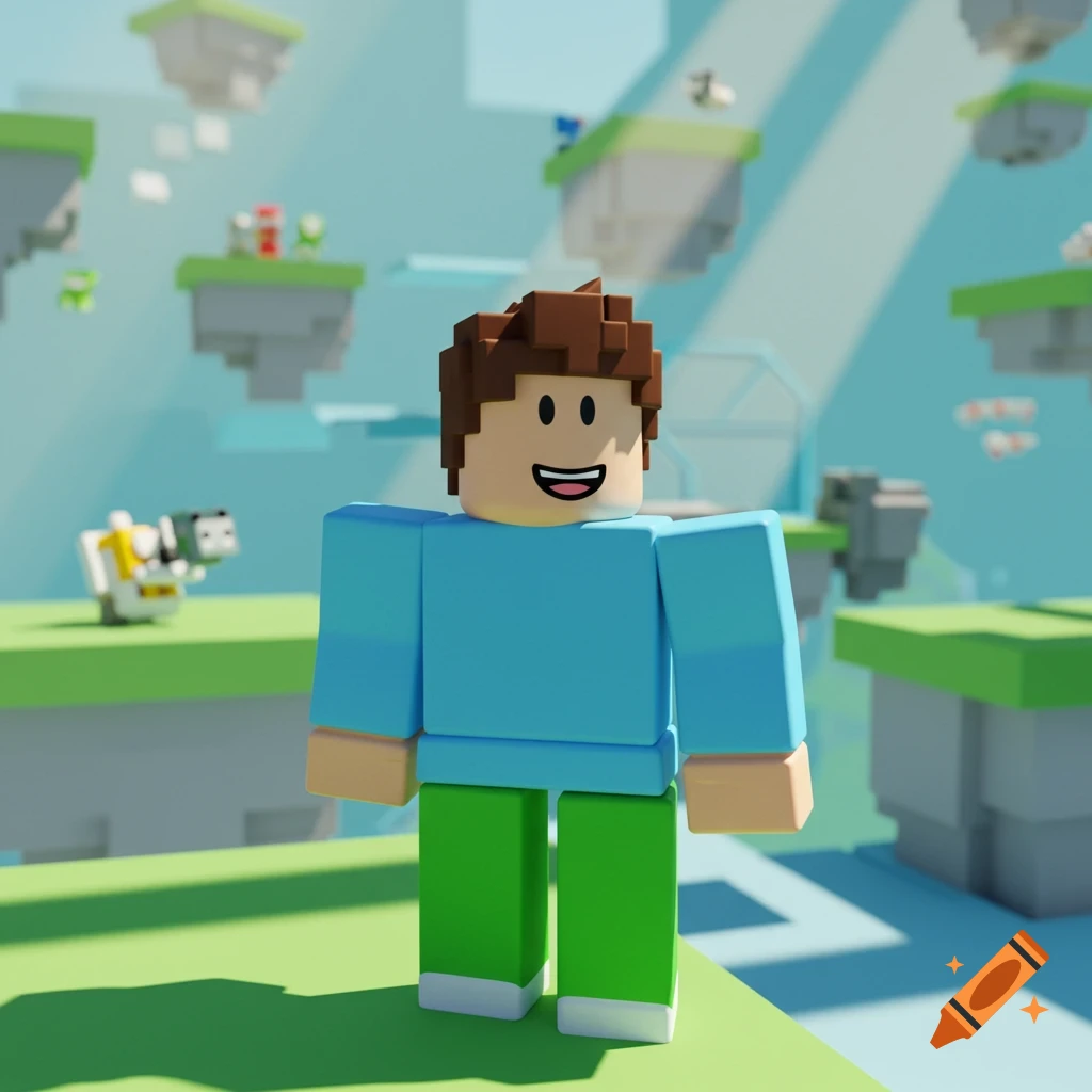 Roblox Obby game icon featuring rainbow flying platforms on Craiyon