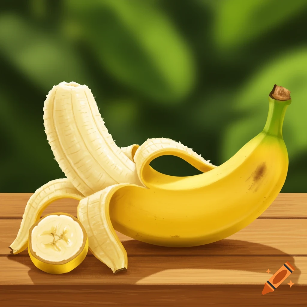 A partially peeled yellow banana reveals a human-like hand with five fingers inside, set against ...