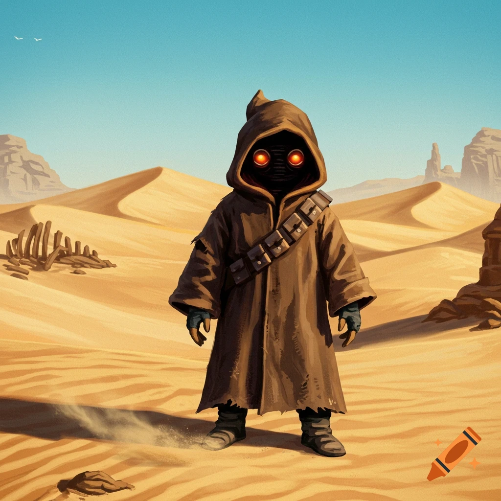 Detailed portrait of a hooded figure on Craiyon