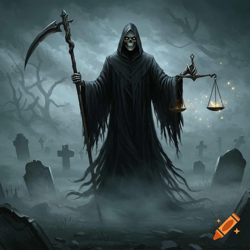 Dark fantasy art of a cloaked demon in a summoning circle on Craiyon