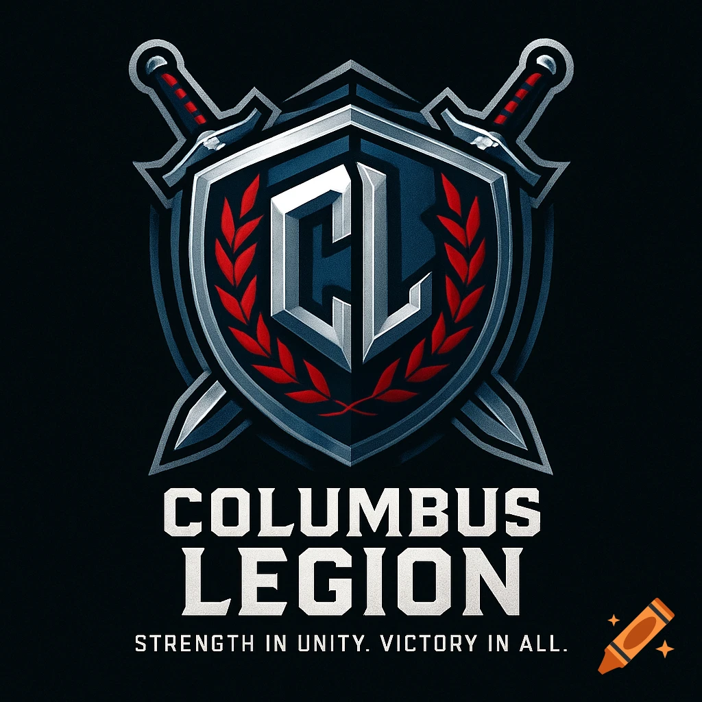 A corporate logo for Escambia Game Works, featuring a gold compass star ...