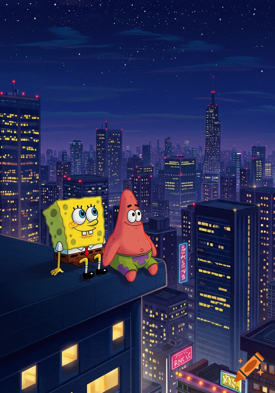 Spongebob SquarePants in sunglasses lounges on a pink floatie, sipping ...