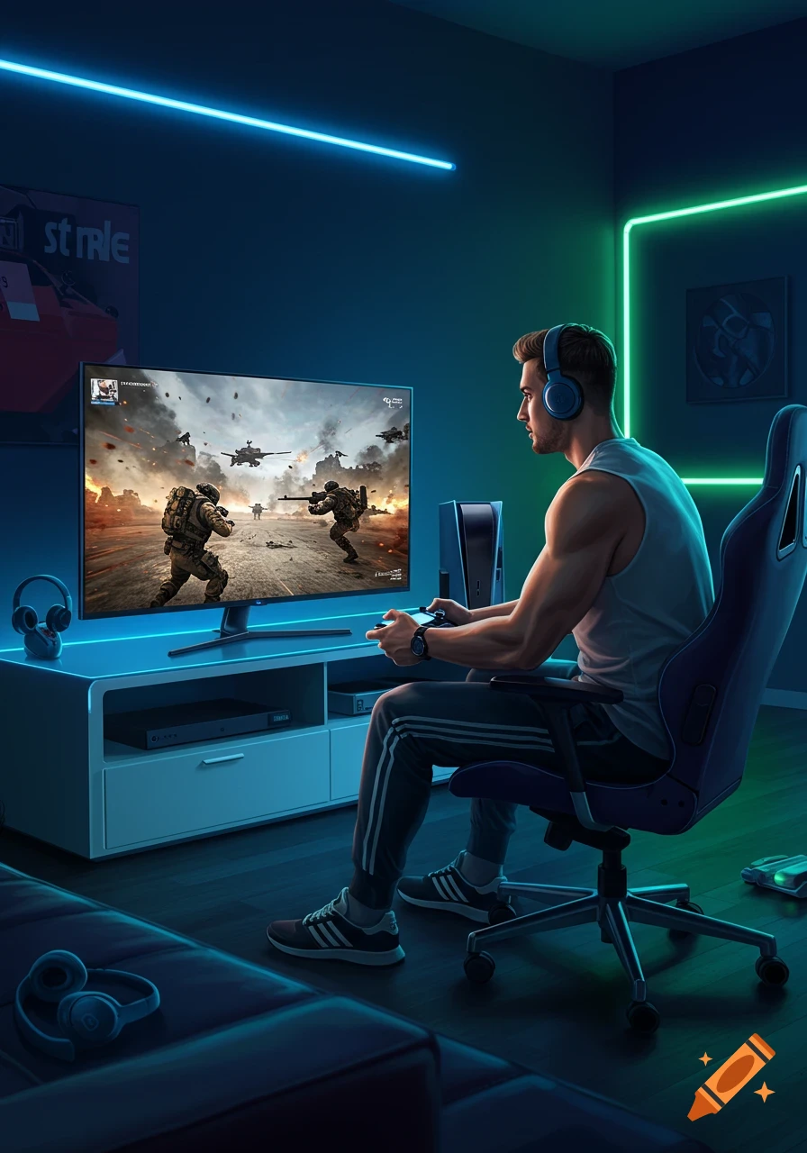 Gaming room background in 4K on Craiyon