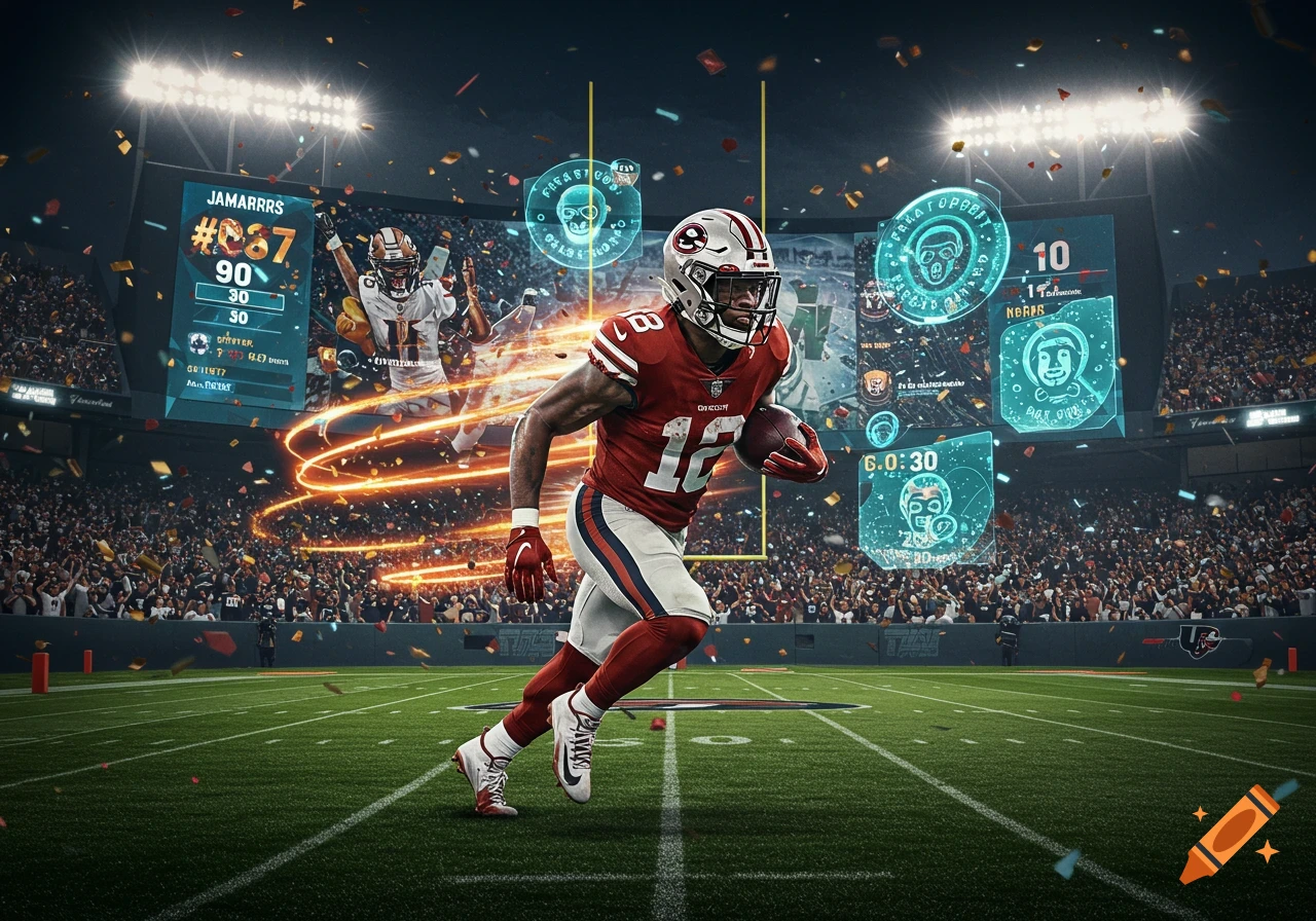 Photorealistic image of a Houston Texans football player #23 running ...