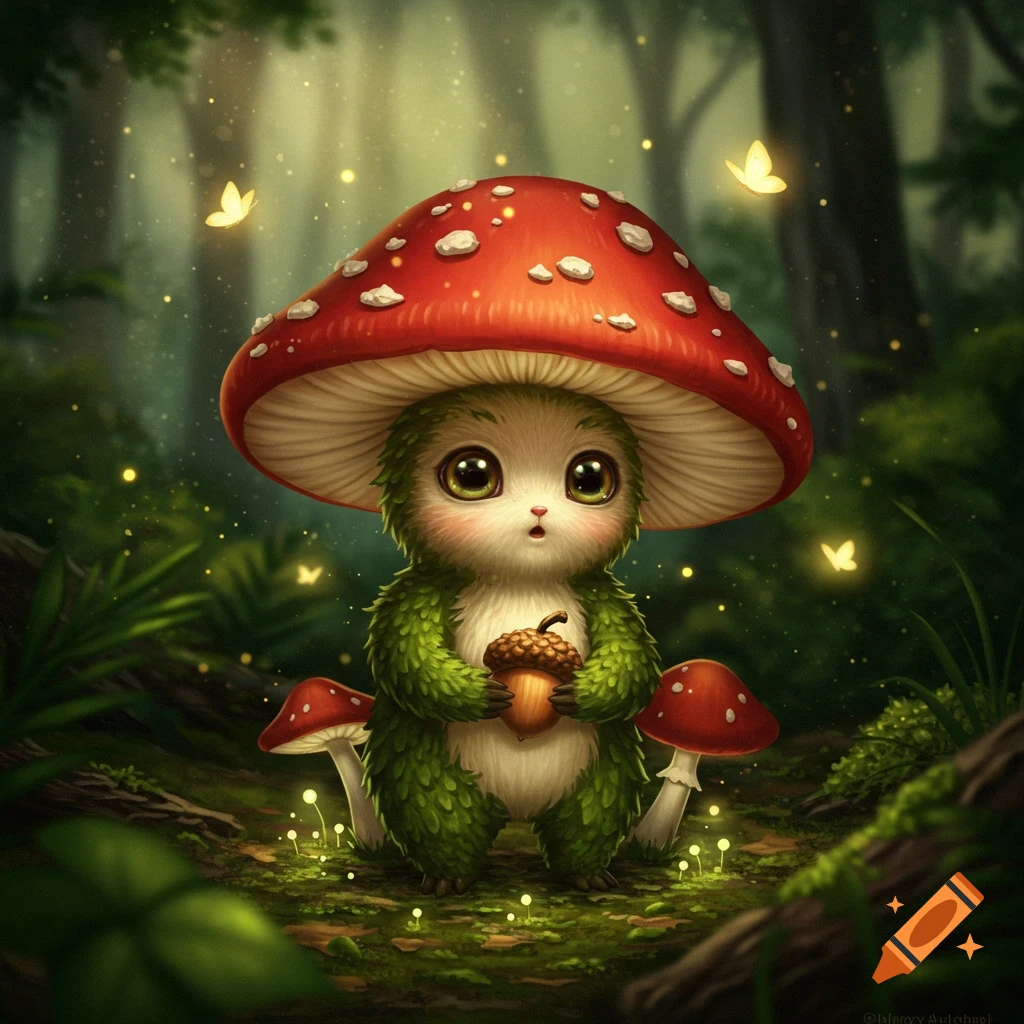 A cute green tortoise with a shiny purple shell sits on mossy ground ...