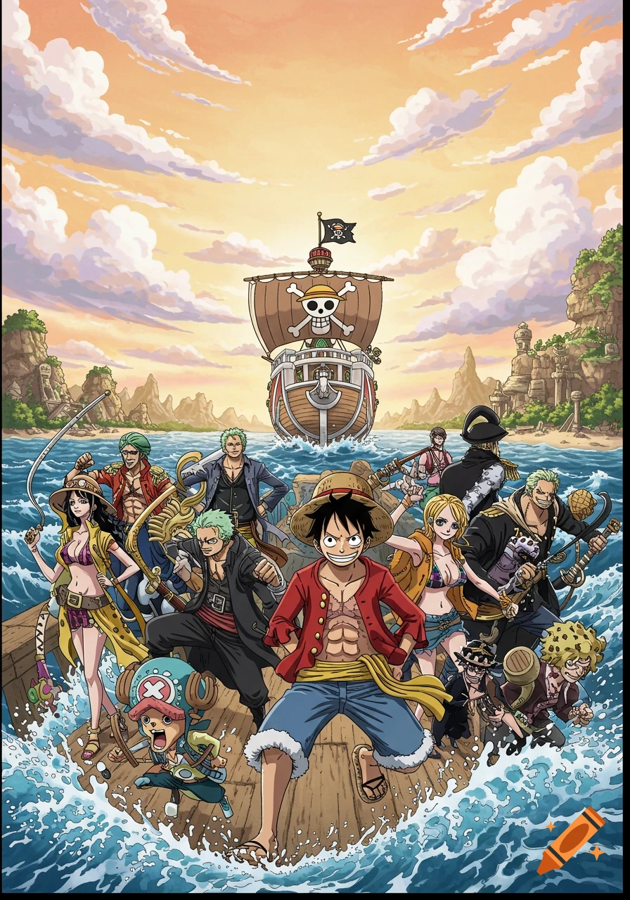 Paisaje+one+piece created on Craiyon