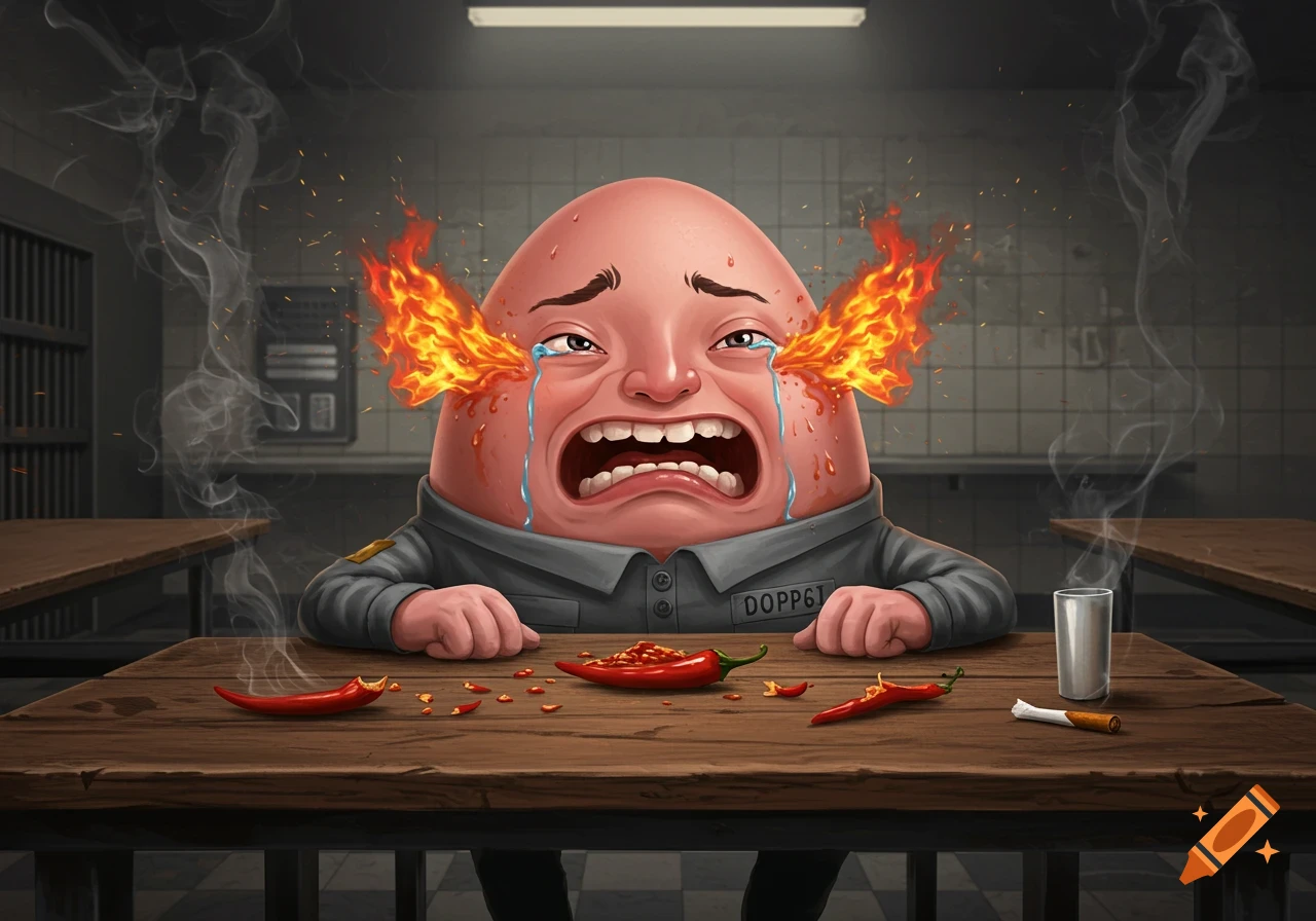 Fat face man with big head; smiling and teeth shining; isolated on ...