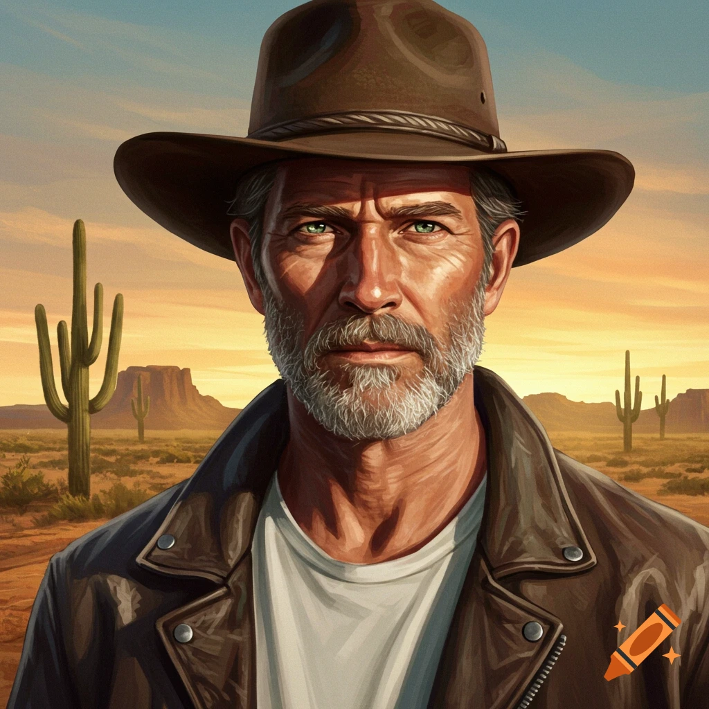 A female paleontologist in a hat and gloves kneels in a rocky desert ...