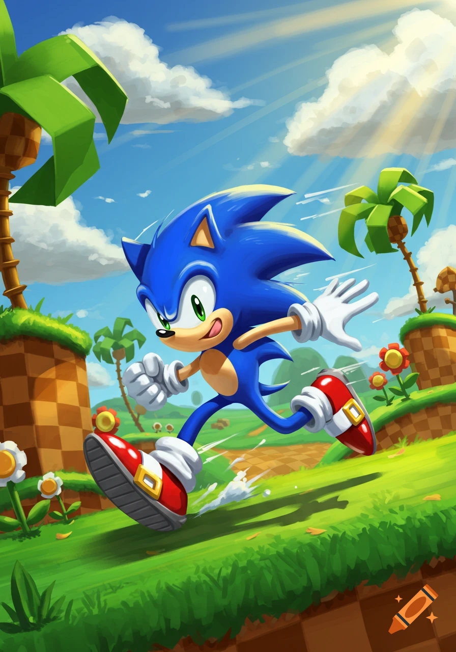 Classic Sonic the Hedgehog swims happily underwater, surrounded by ...