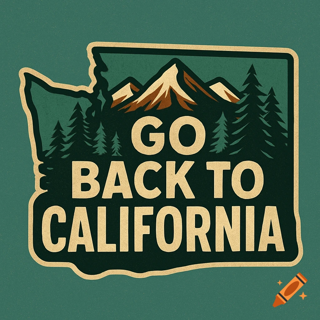Vintage graphic design in the outline of Washington state with ...