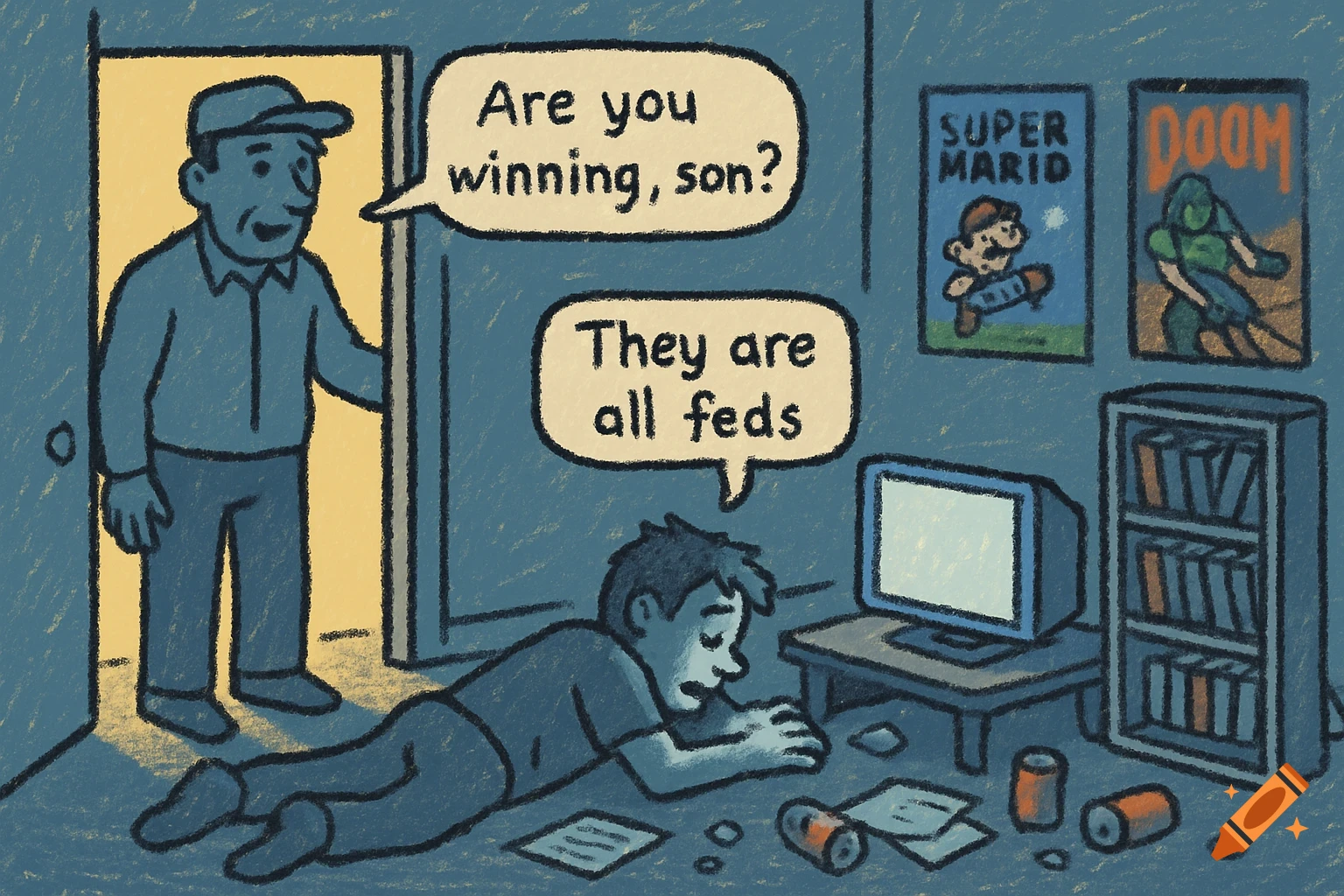 Spongebob time card with blue text on yellow: 'SO MUCH LATER THAT THE ...