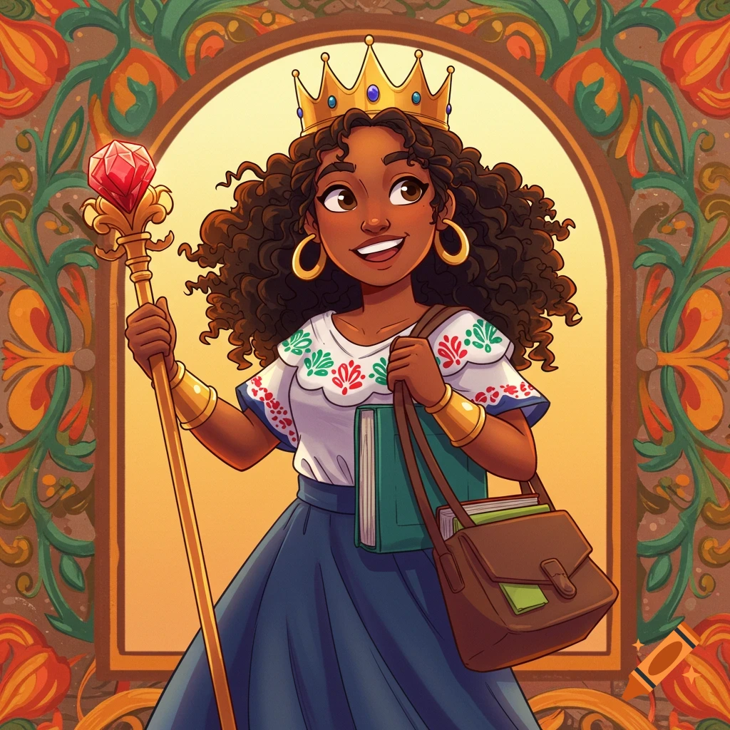 A cute chibi anime girl with brown hair, wearing a red ruffled dress ...