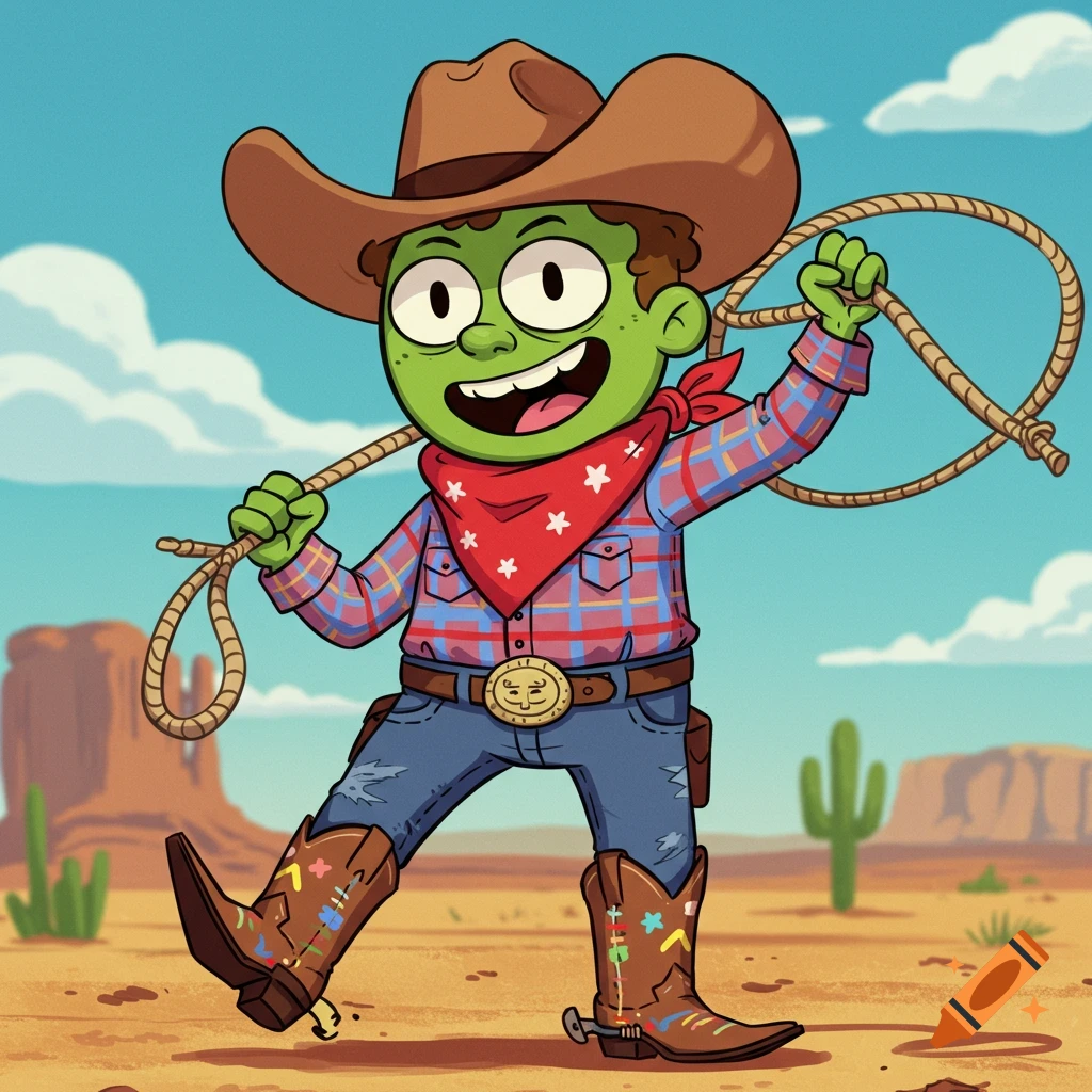 Cartoon Texas map character wearing a cowboy hat and holding a lasso in ...