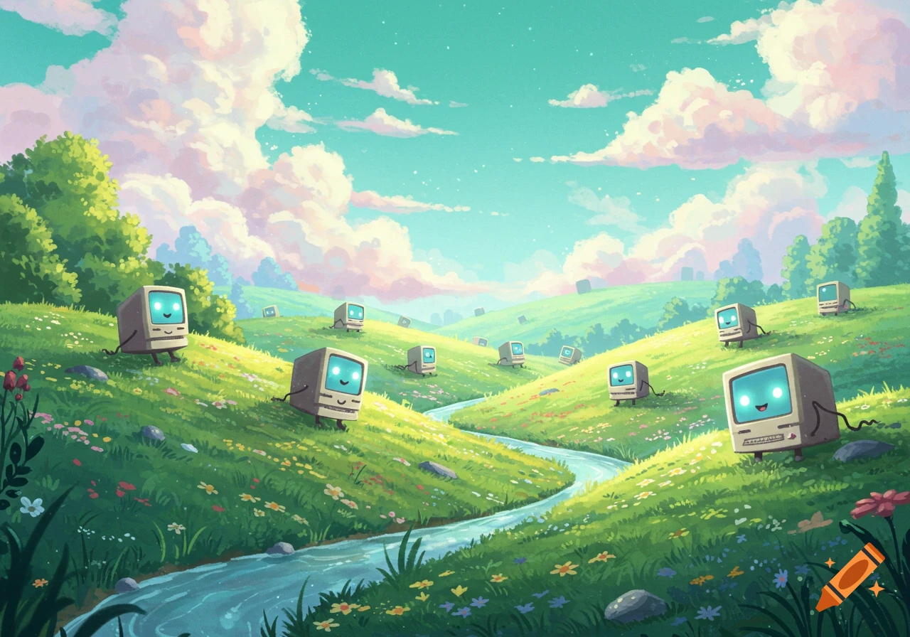 A whimsical illustration of a small planet Earth with a house, garden ...