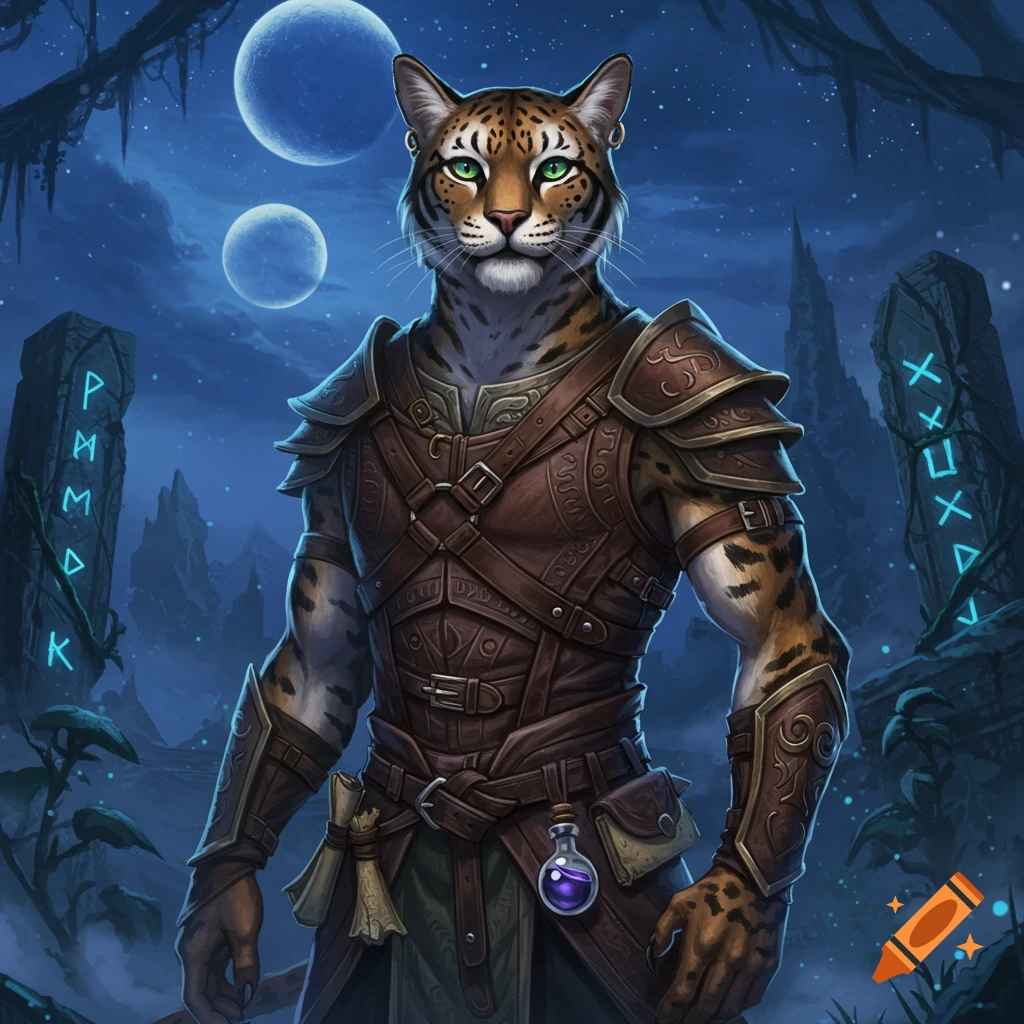 Anthropomorphic dragon fox adventurer with green eyes in classic anime ...