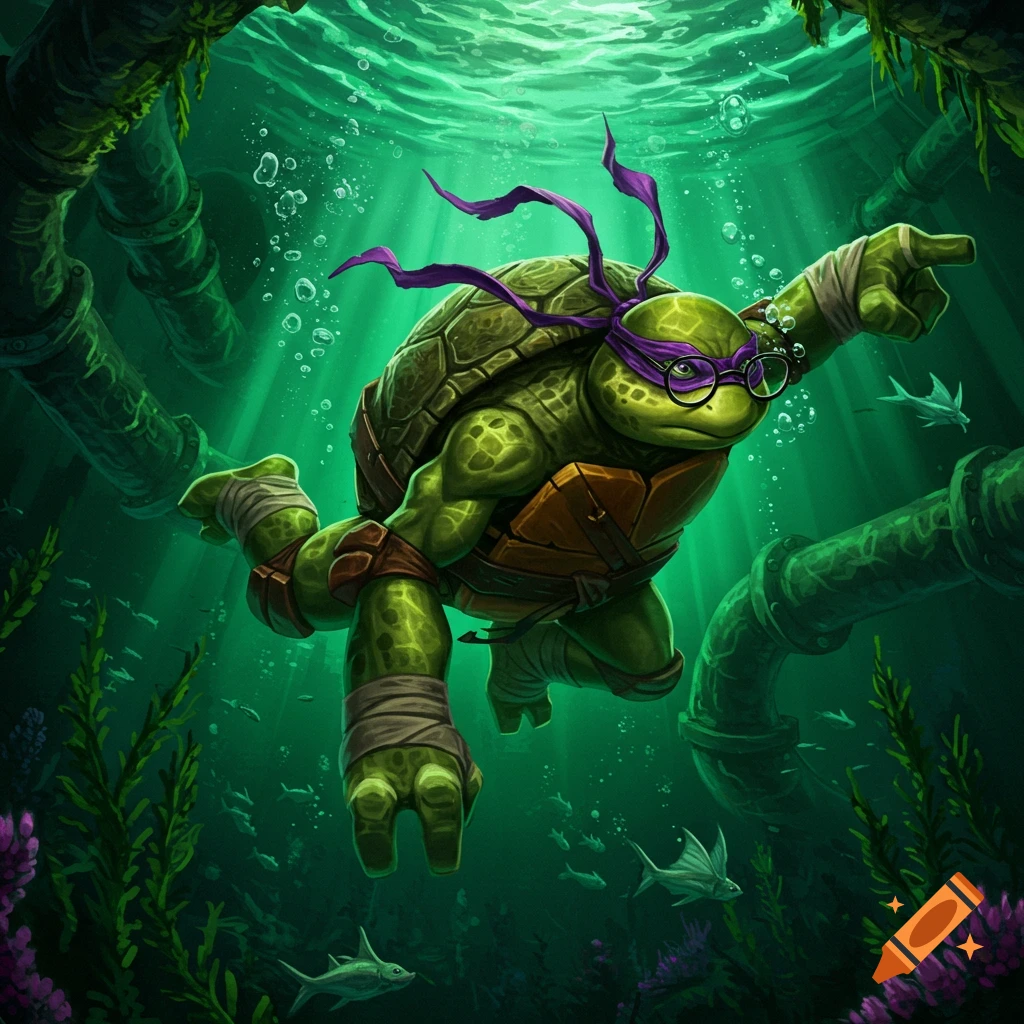 Three Teenage Mutant Ninja Turtles dressed as pirates in a cave, with a ...