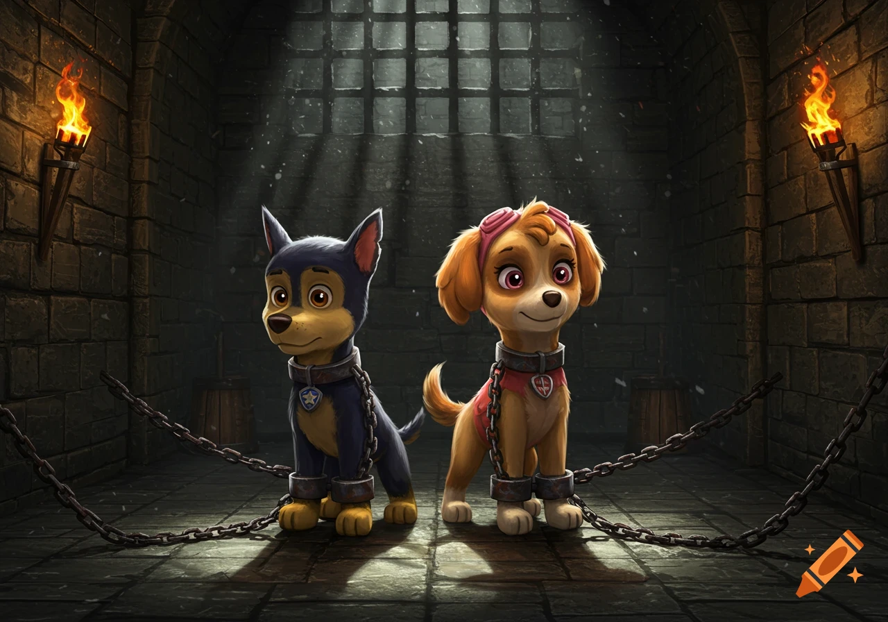 Paw Patrol puppies Chase, Rubble in a digger, and Skye flying a ...