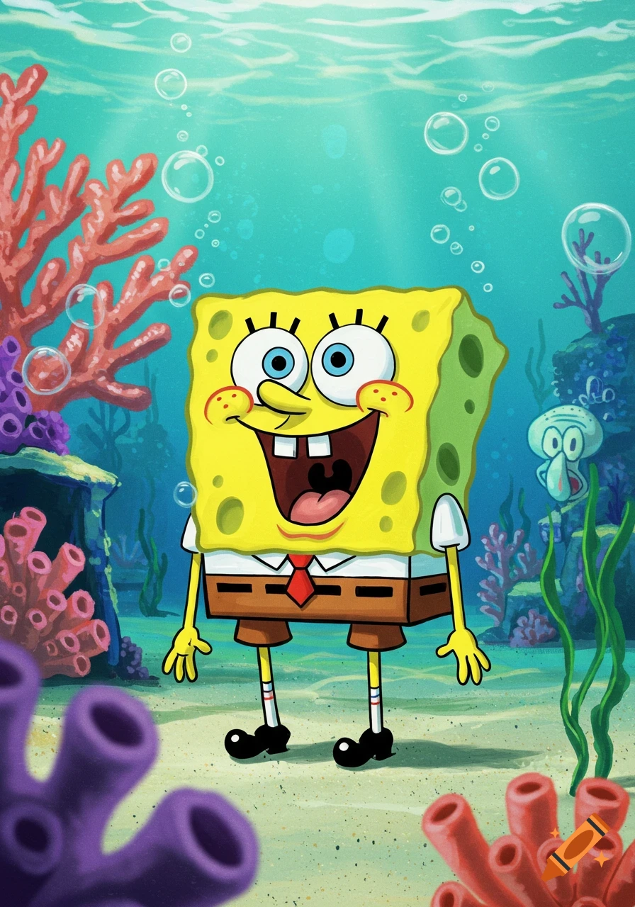 Cartoon Spongebob with bloodshot eyes, diamond grills, and a diamond ...