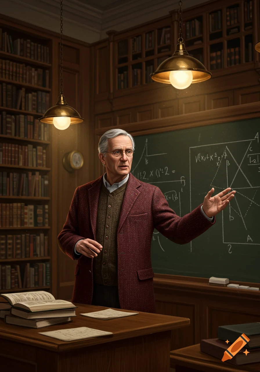 A solemn man resembling John Locke, with a white wig, cries in a dimly ...