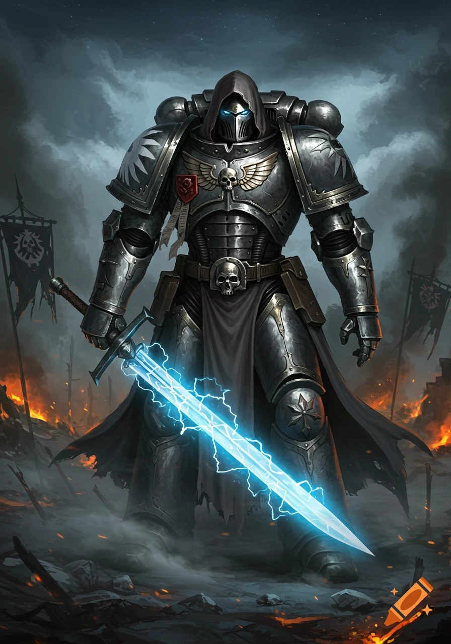 A majestic fantasy crest with an ornate sword, green gems, golden wings ...