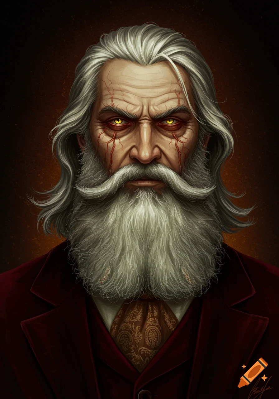 Portrait of a handsome old man on Craiyon