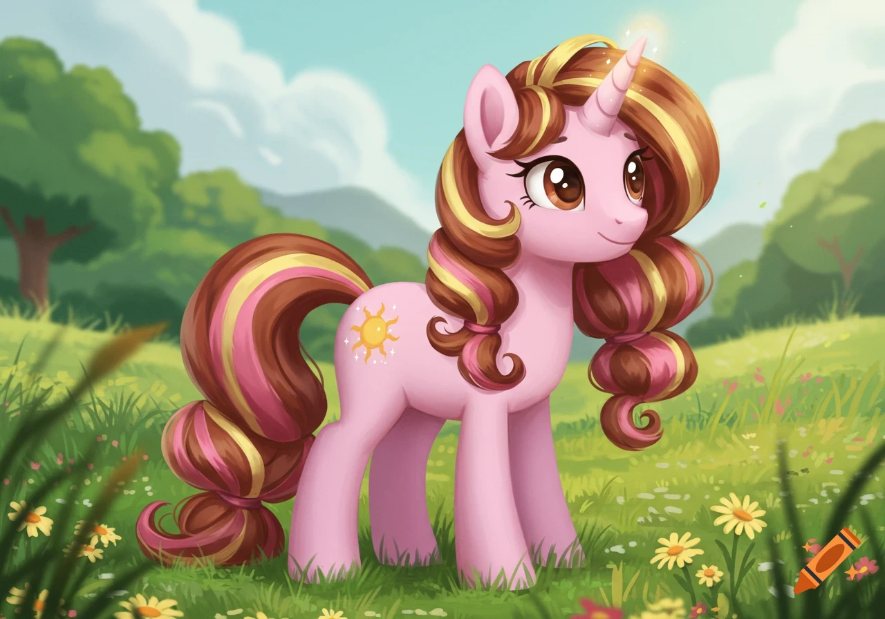 A pink My Little Pony unicorn with purple hair, glasses, and a scarf ...