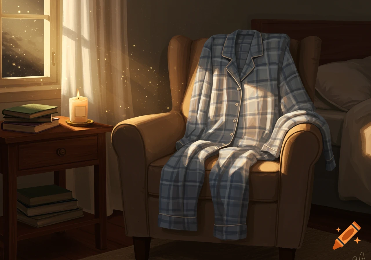 Line art drawing of a man sleeping face down in bed with a dog curled ...