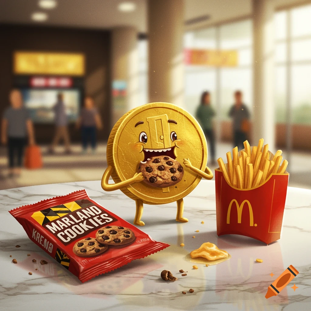 Four smiling friends take a selfie in front of a glowing McDonald's ...