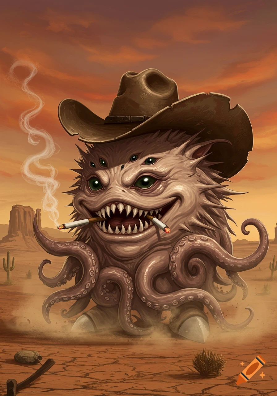 A collection of colorful, cartoonish monsters with multiple eyes, sharp ...