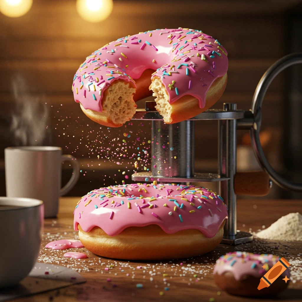 Logo of the Donut SMP server on Craiyon